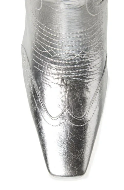 Steve Madden Josefine Western Boot In Silver Leather | ModeSens