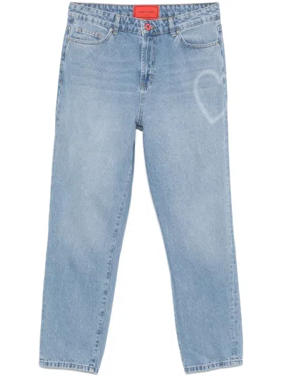 Vision Of Super Heart-print Jeans In Blue | ModeSens