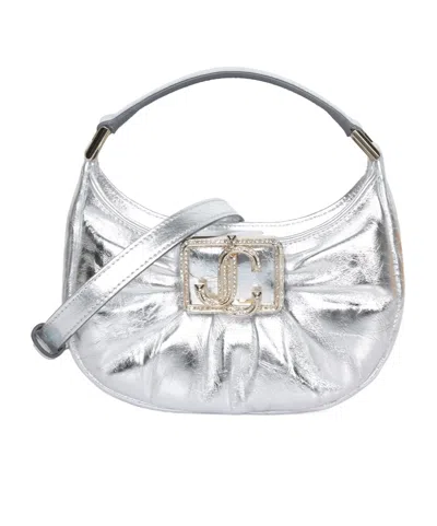 Jimmy Choo Mini Edie Metallic Leather Hobo Bag In Grey | ModeSens