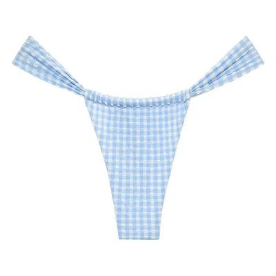 Montce Women's Blue Peri Micro Gingham Sandra Bikini Bottom | ModeSens