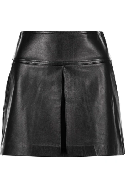 Alexander Wang T Pleated Leather Mini Skirt Modesens