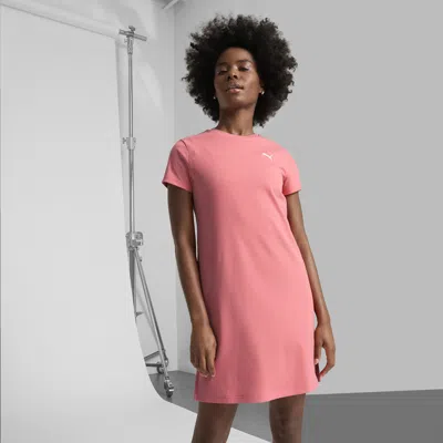 Puma Ess Elevated Bodycon Rib Dress Women In Red | ModeSens