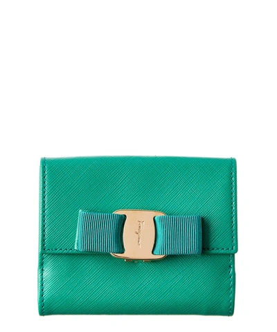 Ferragamo Salvatore Vara Leather French Wallet' In Green | ModeSens