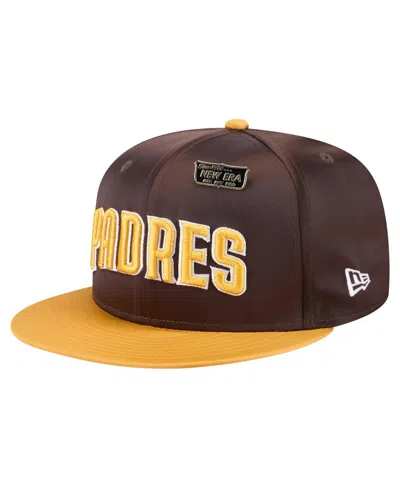 New Era Men's Brown/gold San Diego Padres Satin 59fifty Fitted Hat In ...