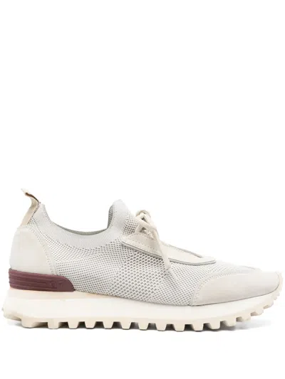 Eleventy Mesh Sneakers In White | ModeSens