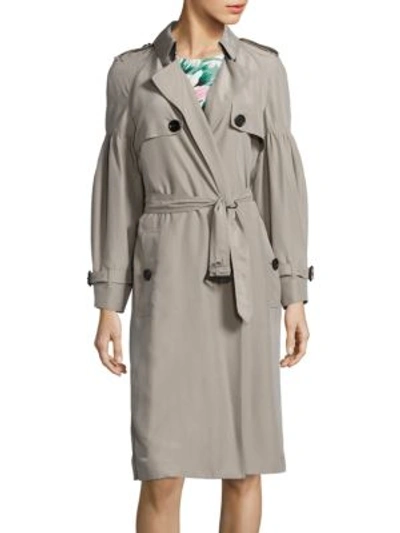 Burberry Maythorne Oversized Silk Trench Coat In Nude | ModeSens