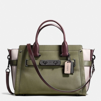 Coach Swagger In Colorblock Leather In : Dark Gunmetal/surplus Multi ...