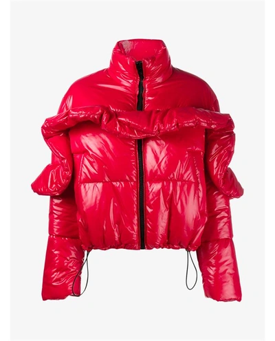 Msgm Drawstring Puffer Jacket In Red | ModeSens