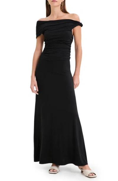 Marcella Manon Off The Shoulder Maxi Dress In Black | ModeSens