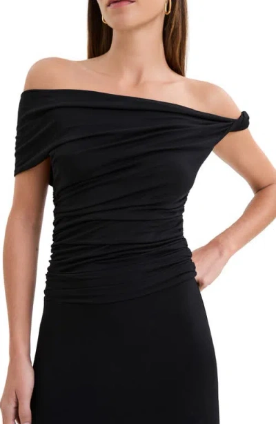 Marcella Manon Off The Shoulder Maxi Dress In Black | ModeSens