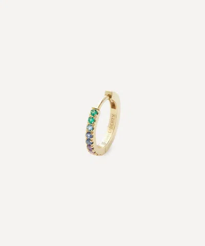 Liberty 9ct Gold Rainbow Mini Creole Multi Colour Huggie Hoop | ModeSens