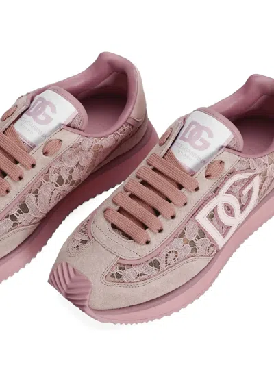 Dolce & Gabbana Dg Cushion Lace & Leather Sneaker In Pattern | ModeSens