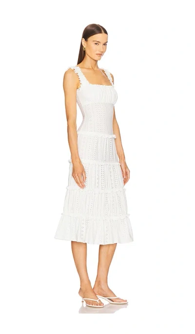 Loba Carmen Midi Dress In White | ModeSens