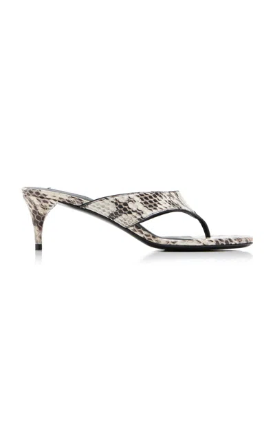 Alaïa Infradito Snake-effect Leather Thong Sandals | ModeSens