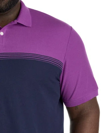 Harbor Bay By Dxl Big & Tall Colorblocked Polo Shirt In Purple | ModeSens