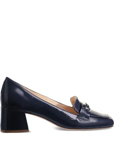 Hogl Helen Patent-leather Block-heel Loafers In Blue | ModeSens