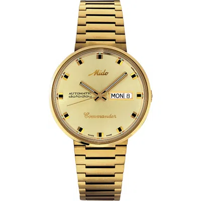 Mido Commander 1959 Automatic Bracelet Watch, 37mm In Gold | ModeSens