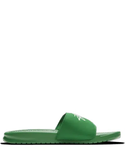 Nike Benassi "pine Green/sail" Slides | ModeSens