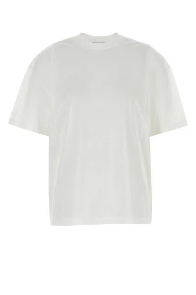Prada Back Logo Patch Cotton T-shirt In White | ModeSens