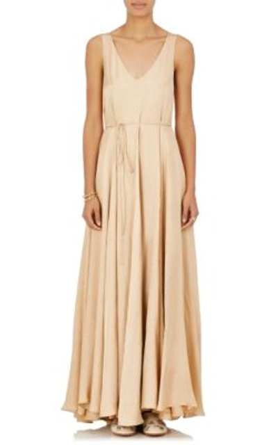 The Row Arti Belted Maxi Dress In Gold | ModeSens