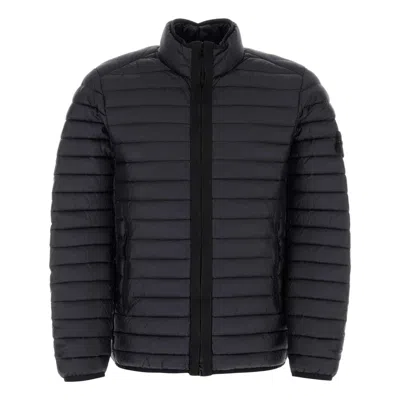 Stone Island Men's Washed Zip Up Puffer In Navyblue | ModeSens