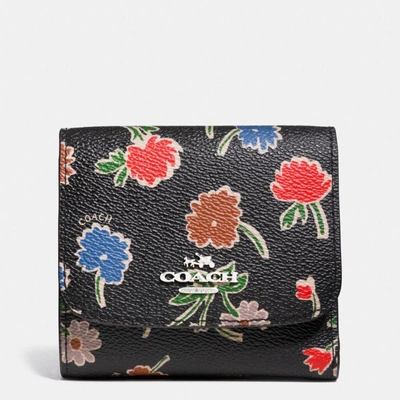 Coach Small Wallet In Daisy Field Print Coated Canvas In : Silver/daisy ...