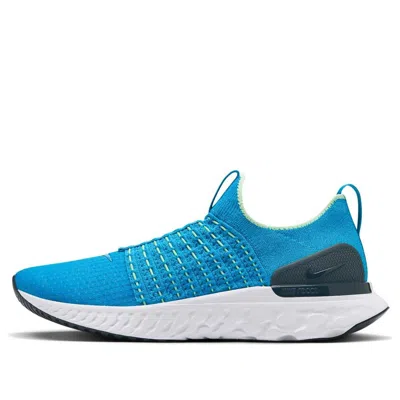 Nike Men's React Phantom Run Flyknit 2 Road Running Shoes In Blue ...