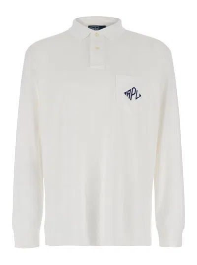 Polo Ralph Lauren 'terry' White Polo Shirt With Patch Pocket On The ...