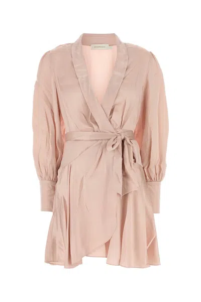 Zimmermann Women Pastel Pink Silk Mini Dress | ModeSens
