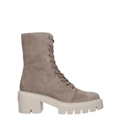 Stuart Weitzman Beige Leather Ankle In Brown | ModeSens