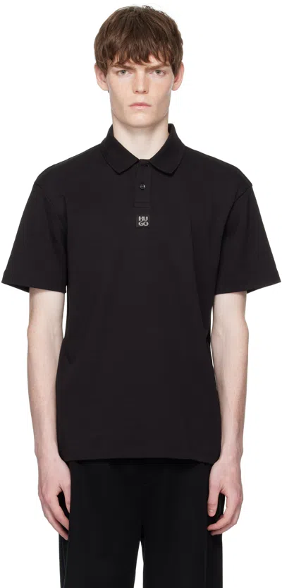 Hugo Boss Interlock-cotton Polo Shirt With Stacked Logo In Black | ModeSens