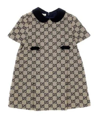 Gucci Gg Jacquard Mini Dress Kids In Gray | ModeSens
