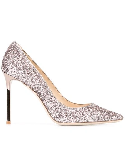 Jimmy Choo Romy 100 Pumps In Metallic | ModeSens