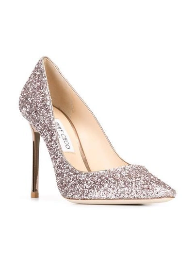 Jimmy Choo Romy 100 Pumps In Metallic | ModeSens