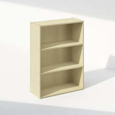 Furinno Simple Open Shelf, Bookcases, 3-tier, Steam Beech In Neutral ...