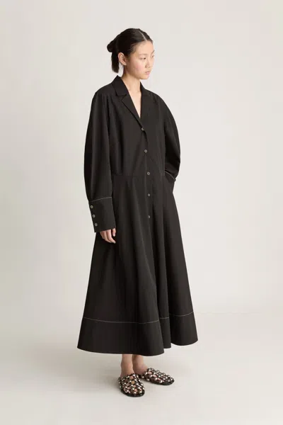 Lee Mathews Spencer Ls Shirt Dress In Black | ModeSens