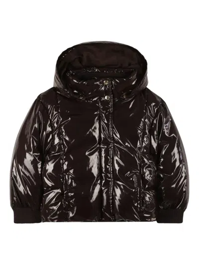 Chloé Kids' Shiny Puffer Jacket In Brown | ModeSens