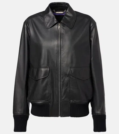 Ralph Lauren Ribbed Cuff Bomber Jacket Featuring Pockets In Black ...