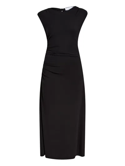 Proenza Schouler White Label Mimi Gathered-shoulder Midi Dress In Black ...
