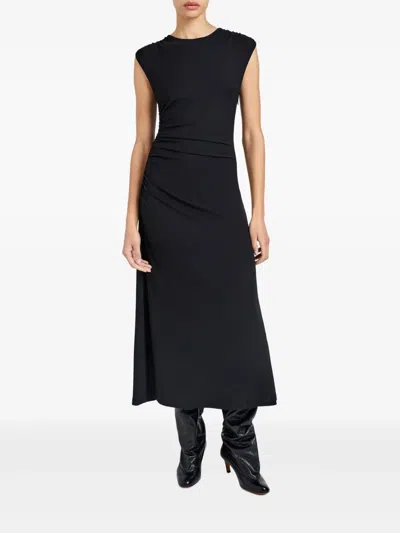 Proenza Schouler White Label Mimi Gathered-shoulder Midi Dress In Black ...
