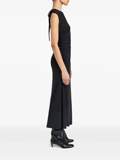 Proenza Schouler White Label Mimi Gathered-shoulder Midi Dress In Black ...