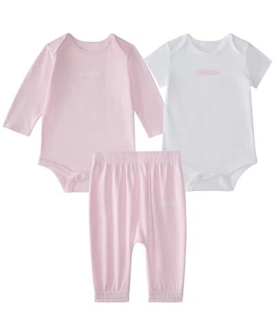 Adidas Originals Baby Girls 3-piece Logo Bodysuits And Pants Set In ...