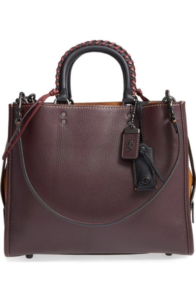 Coach Embellished Handle Rogue Leather Satchel | ModeSens