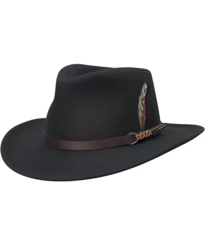 Scala Men's Crushable Felt Outback Hat In Black | ModeSens