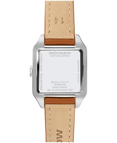 Movado Women's 1917 Swiss Quartz Cognac Leather Watch, 25 X 34.1mm In ...