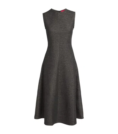 Max & Co Stretch Cotton Jersey Midi Dress In Black | ModeSens