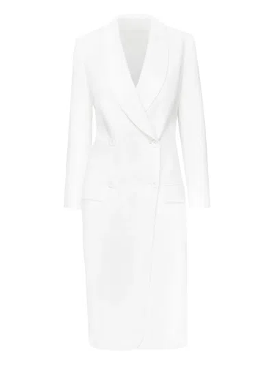 Amalin Double-breasted Kathleen Dress In White | ModeSens