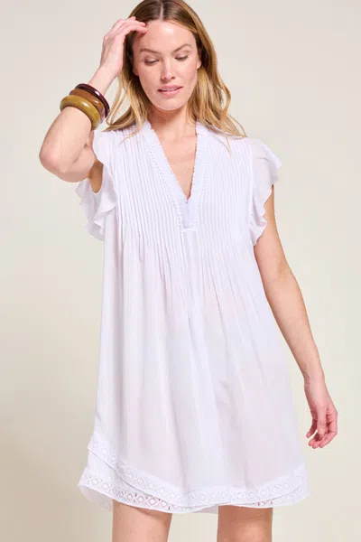 Poupette St Barth Sasha Floral Cover-up Minidress In Optic White | ModeSens