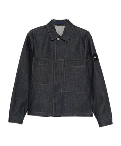Stone Island Denim Jacket With Long Sleeves And Front Pockets In Gray ...