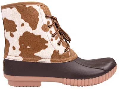 Simply Southern Women's Lace Up Boots In Cow Print In Multi | ModeSens